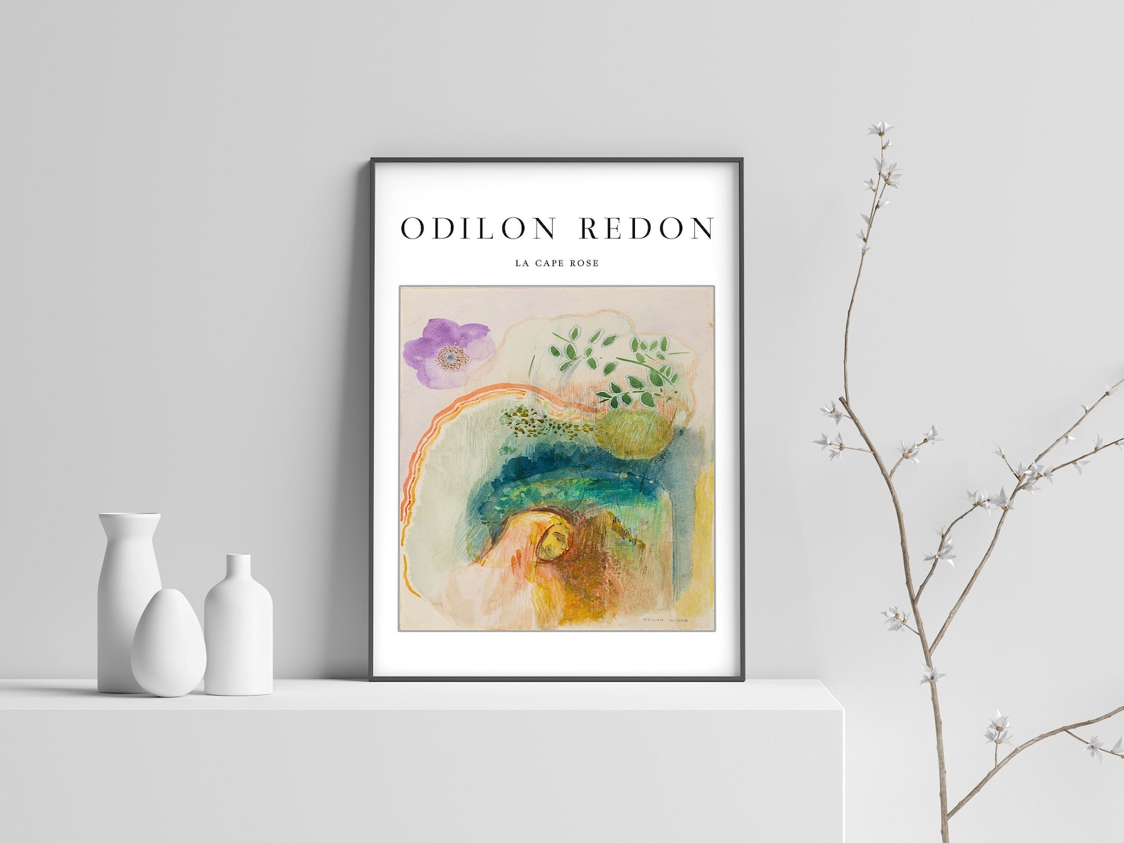 Odilon Redon Exhibition Poster La Cape Rose Floral Art - Etsy