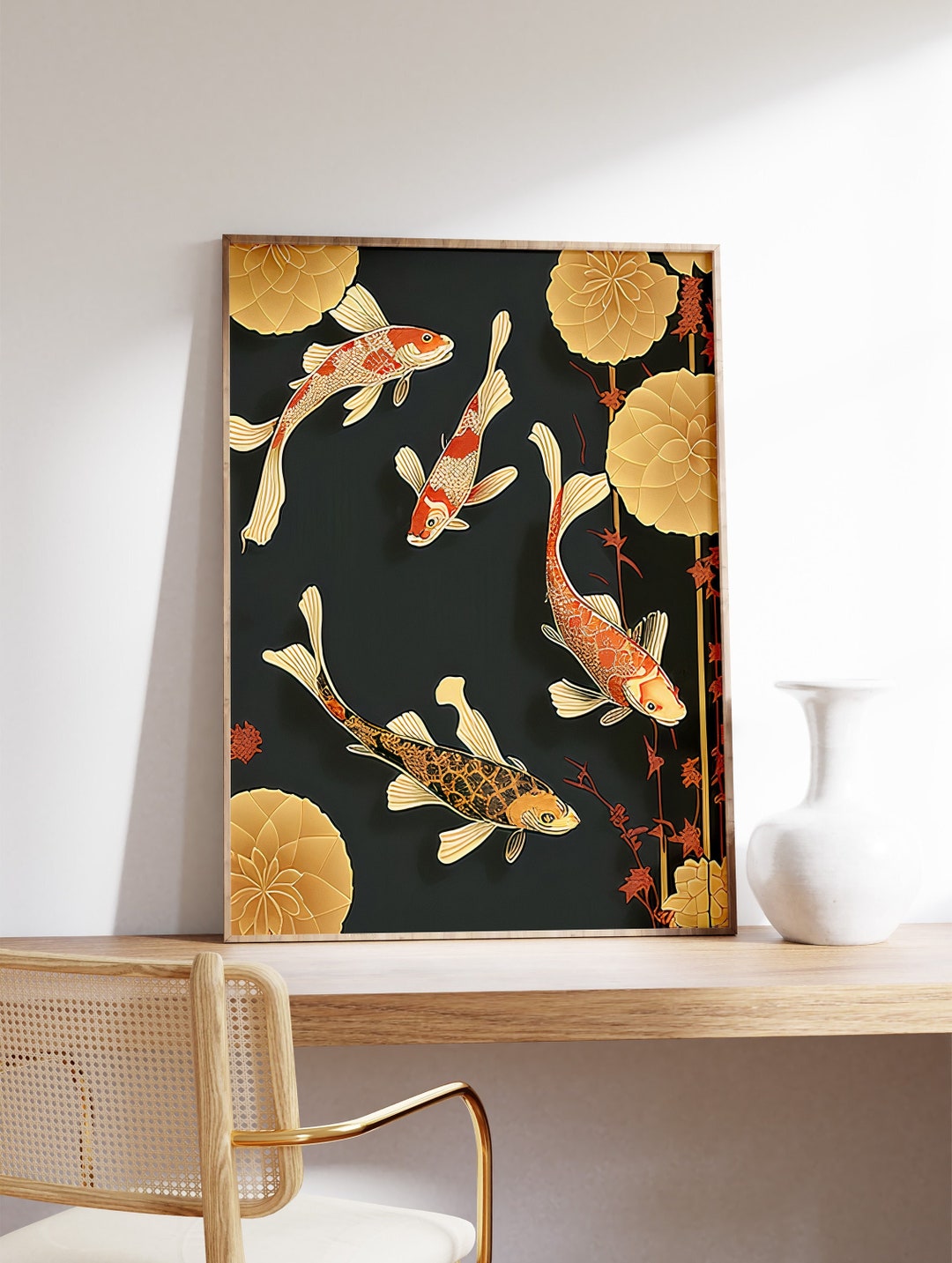 Japanese Carp Poster, Japanese Fish Print, Vintage Japanese Art, Asia ...