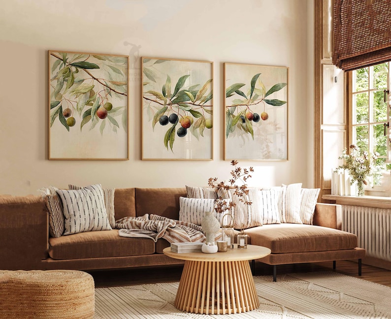 Olive Branch Print Set, Mediterranean Botanical Art, Nature Decor - Etsy