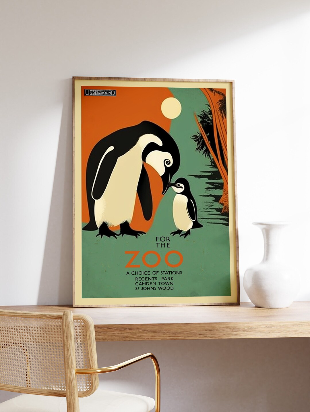 Vintage London Zoo Poster, Penguins, Retro London Zoo Print, Historical ...