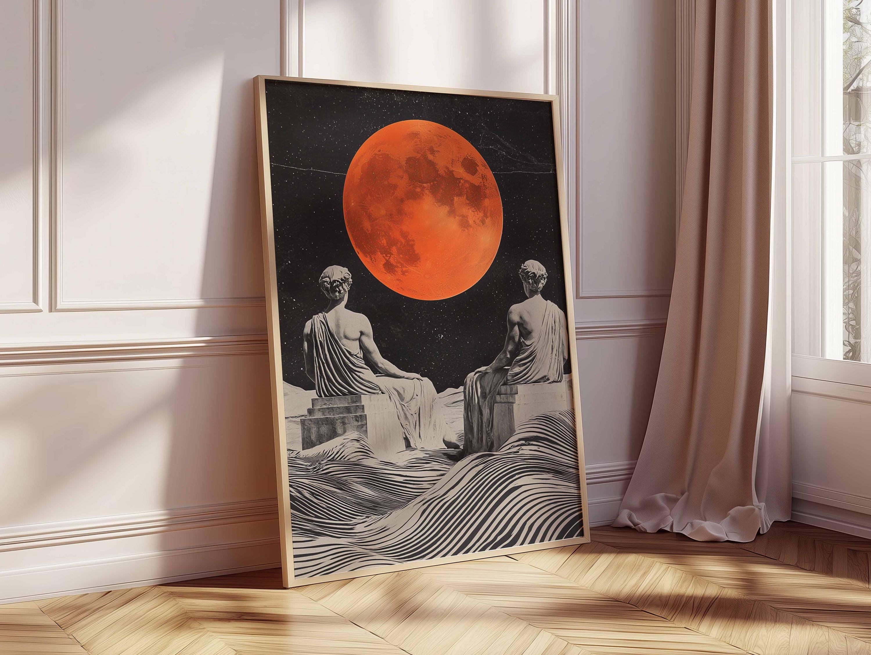 Surreal Greek Statue Poster, Retro Futurist Wall Art, Classical Decor ...