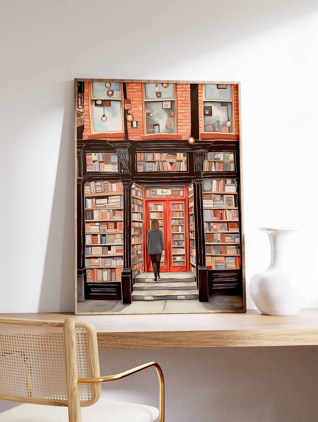 Vintage Book Store Poster, Book Shop Print, Book Lovers Gift, Reading ...