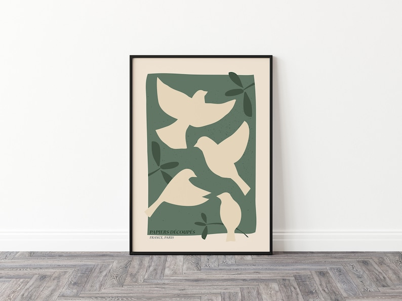 Dove Illustration Poster Bird Wall Art Animal Decor | Etsy