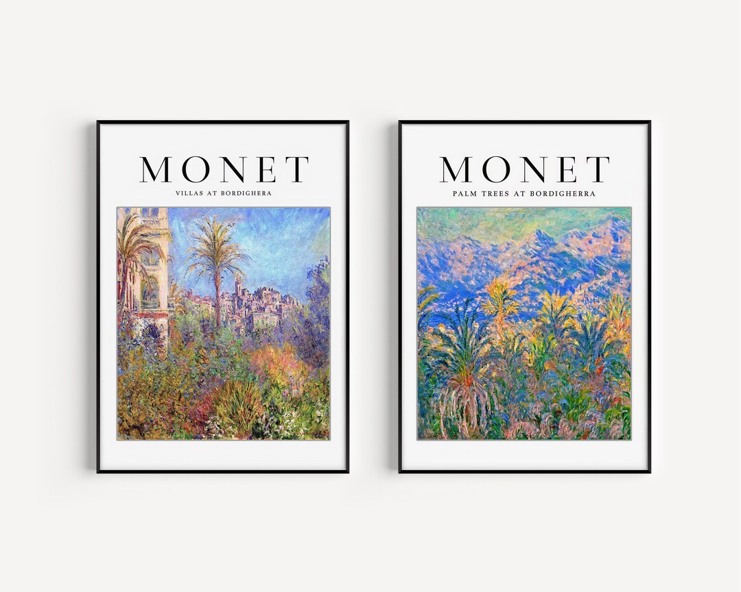 Monet Poster Set, Set of 2 Monet Prints, Floral Vintage Monet Art ...