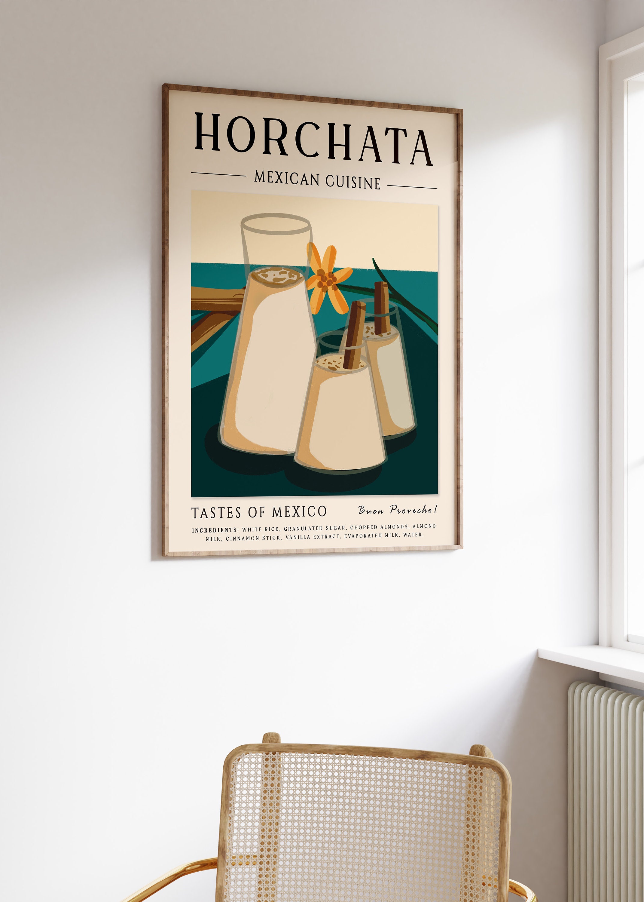 Mexican Food Poster, Horchata Food Print, Travel Poster, Kitchen Poster ...