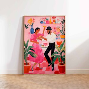 Latin American Dancers Poster, Latin Decor, Salsa Dancing Art, South ...