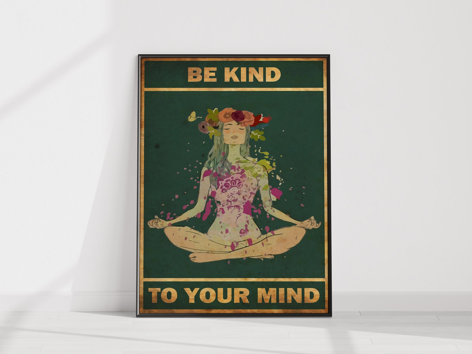 Be Kind to Your Mind Poster Yoga Print Floral Poster Floral | Etsy