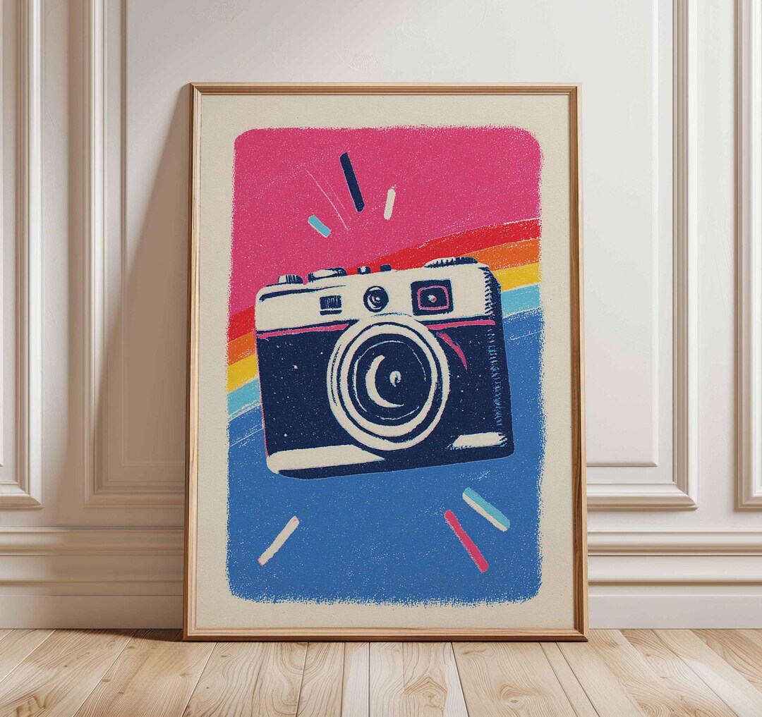 Retro Camera Pop Art Print, Colorful Photography Artwork - Etsy UK
