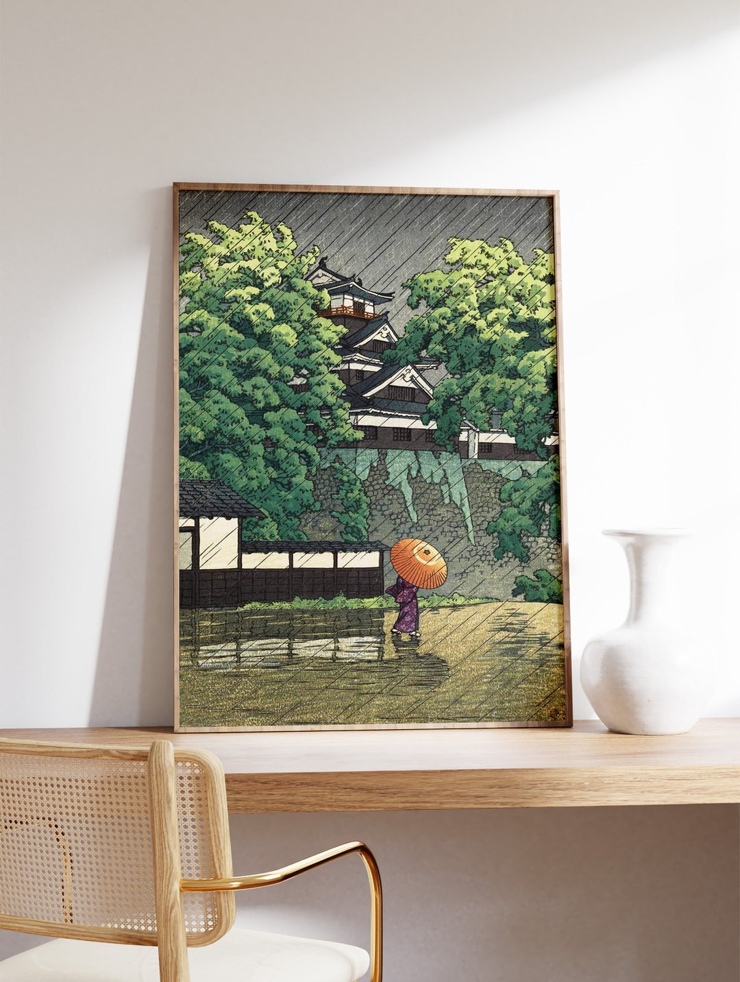 Hasui Kawase Japanese Poster, Udo Tower Kumamoto Castle, Japanese Decor ...