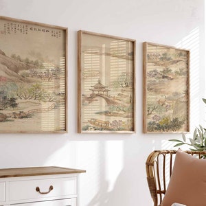 Chinese Set of 3 Posters, Chinese Art, Japanese Art Print, Oriental ...