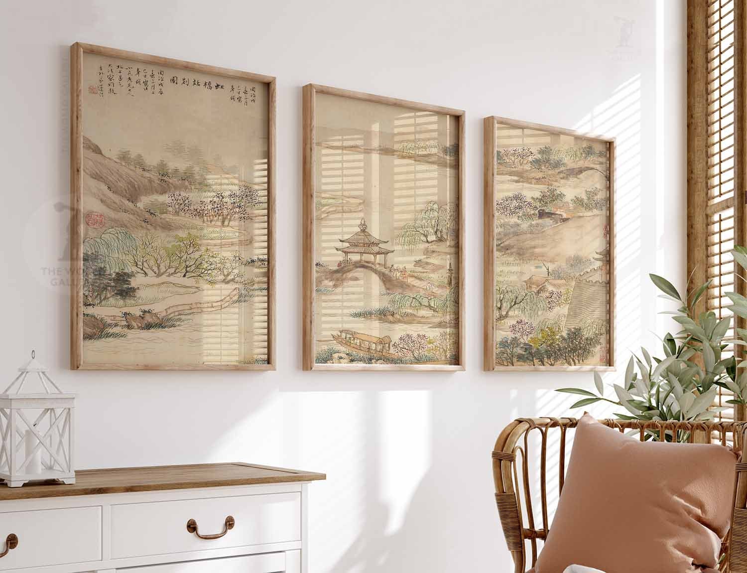 Chinese Set of 3 Posters, Chinese Art, Japanese Art Print, Oriental ...