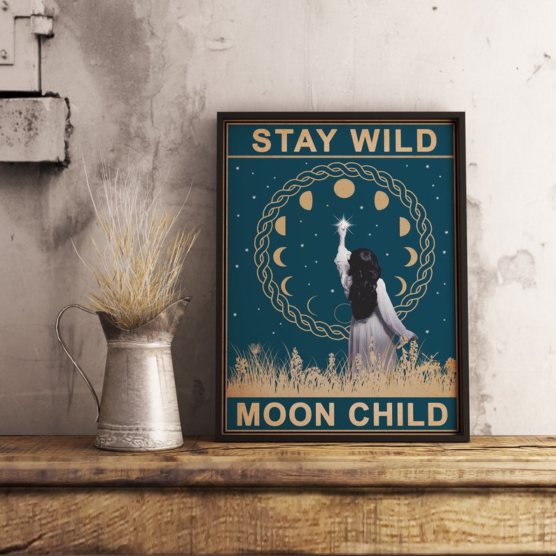 Stay Wild Moon Child Unique Posters Vintage Poster Bedroom - Etsy