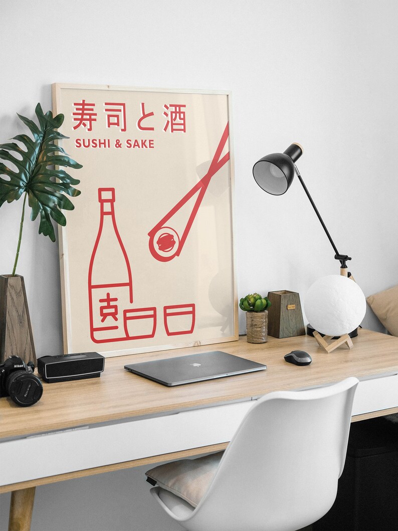 Japanese Print Japanese Poster Sushi & Sake Food Art Food - Etsy