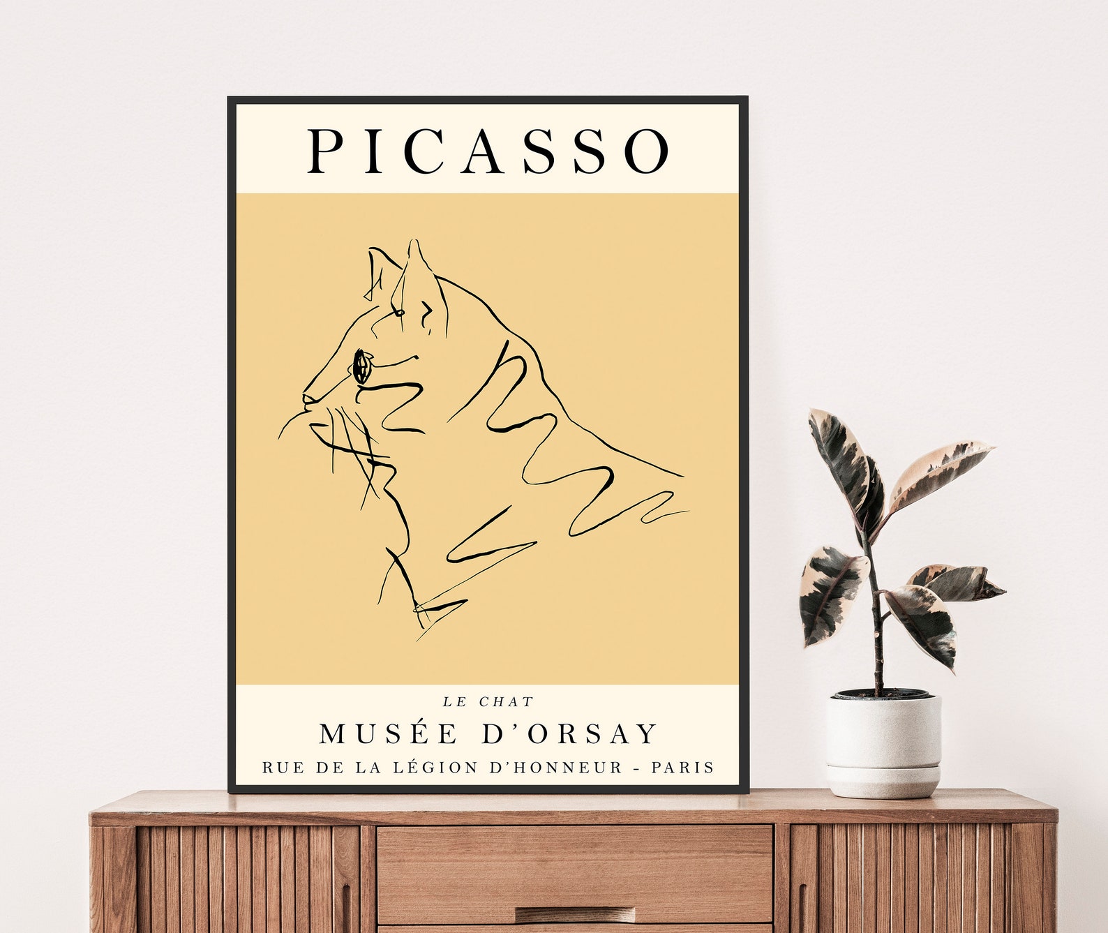 Pablo Picasso Line Art Posters the Cat Choose a Colour - Etsy