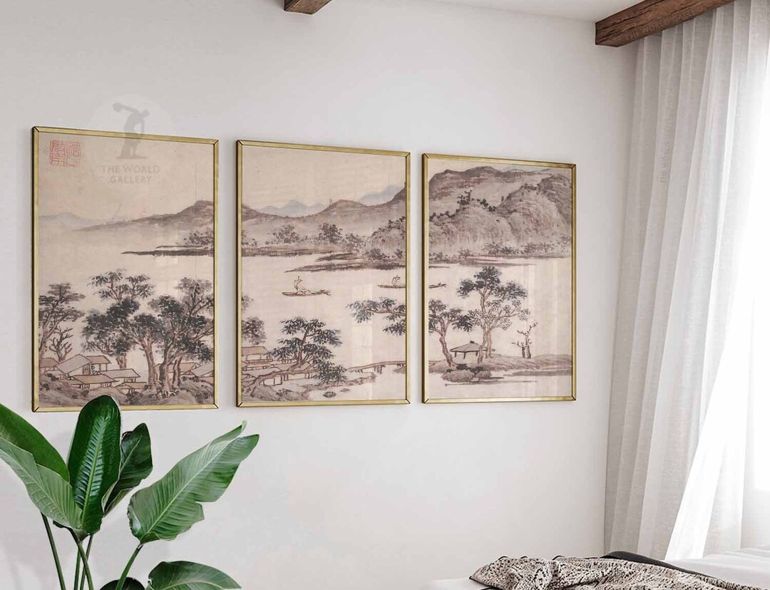Chinese Set of 3 Posters, Chinese Art, Japanese Art Print, Oriental ...