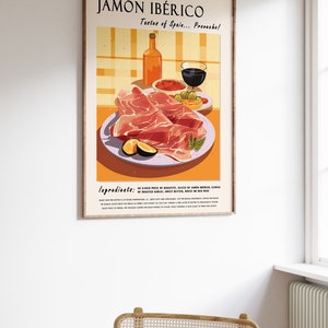 Jamon Iberico Food Poster, Spanish Food Print, Spain Decor, Kitchen ...