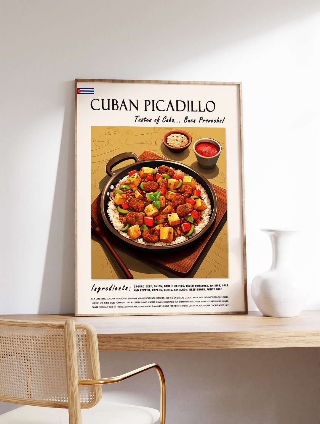 Cuban Picadillo Food Poster Cuban Food Print Cuban Food Art - Etsy