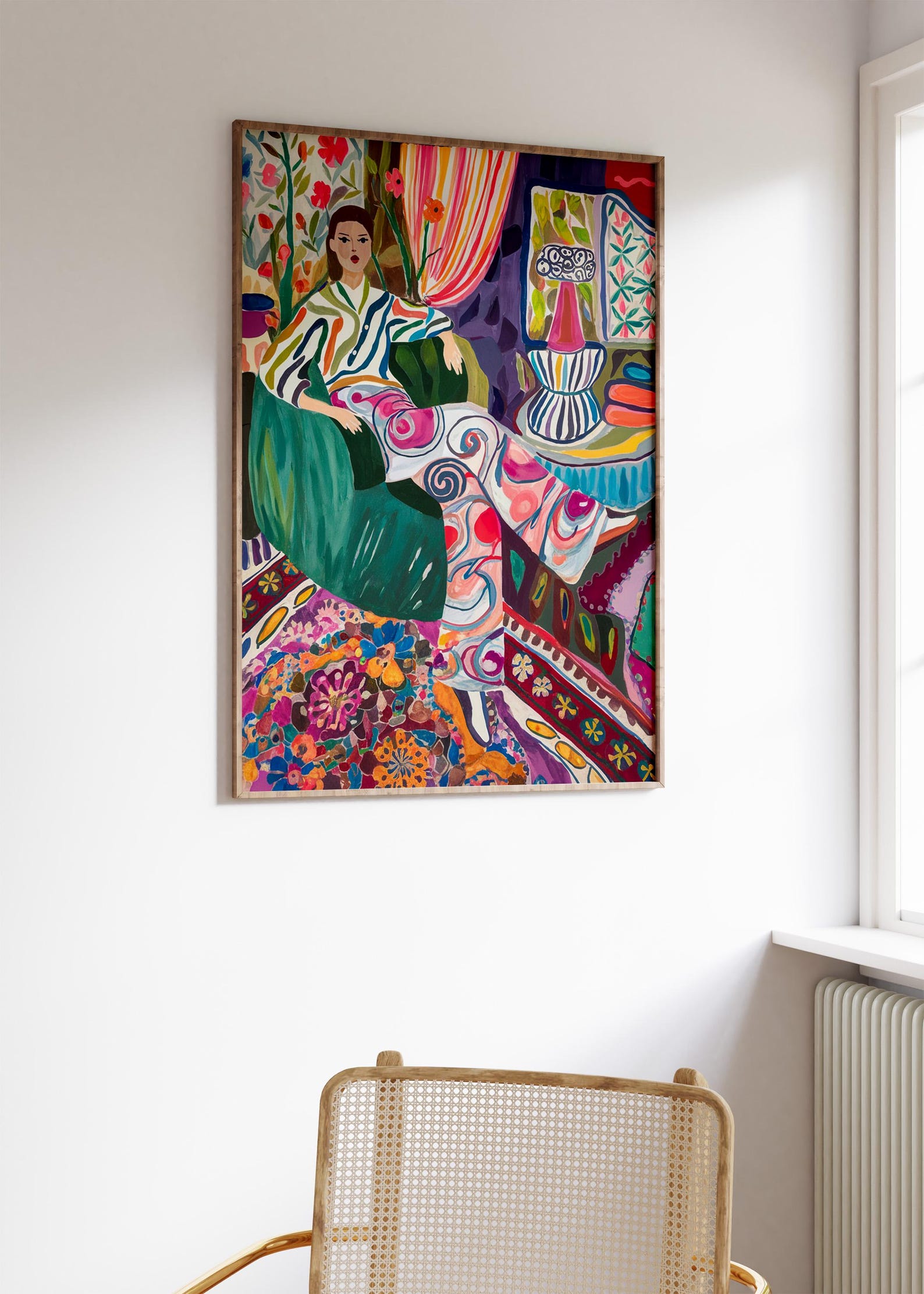 Retro Woman Reading Poster, 70s Style, Trendy Wall Art - Etsy