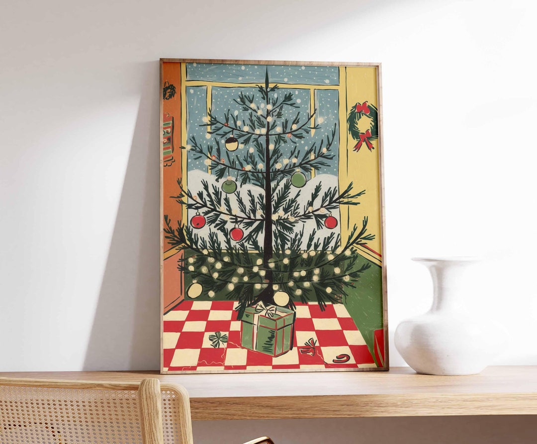 Christmas Poster, Christmas Wall Art, Festive Decor, Winter Art, Winter ...