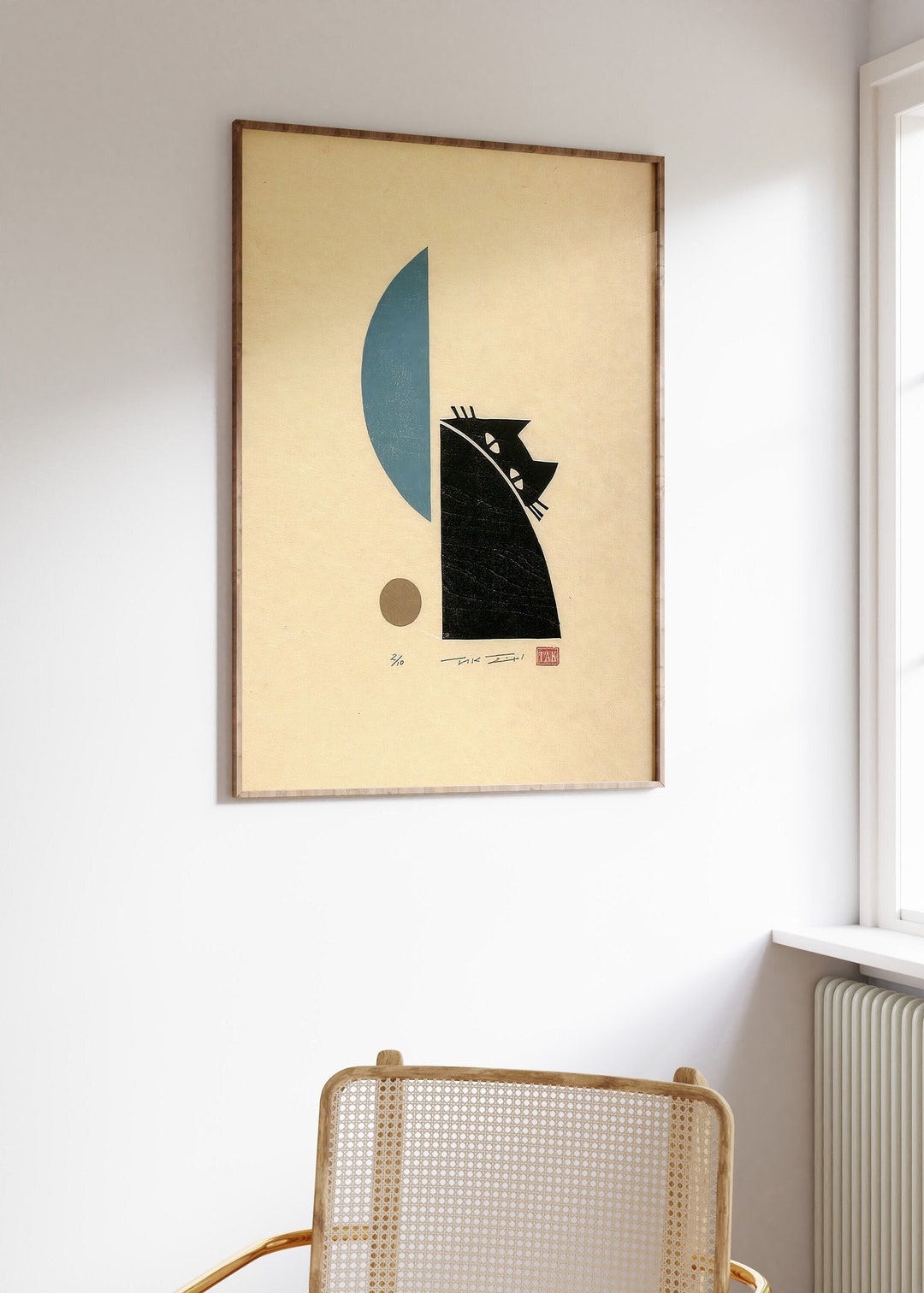 Japanese Cat Poster, Japanese Cat Art Print, Black Cat, Animal Wall Art ...