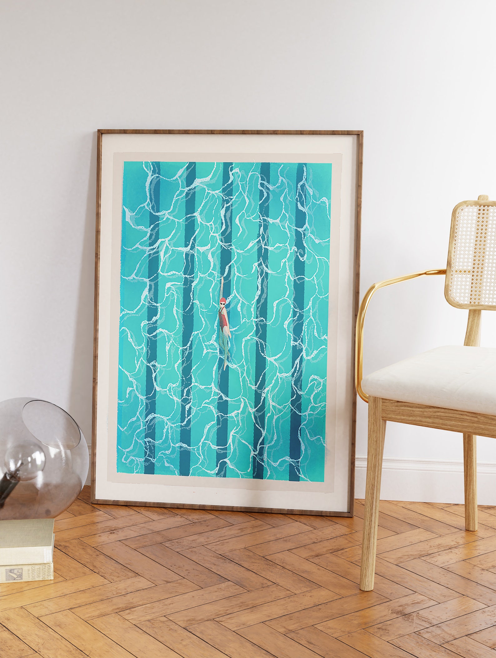 Swimming Pool Wall Art, Swimming Art Print, Swimming Poster, Blue Art ...