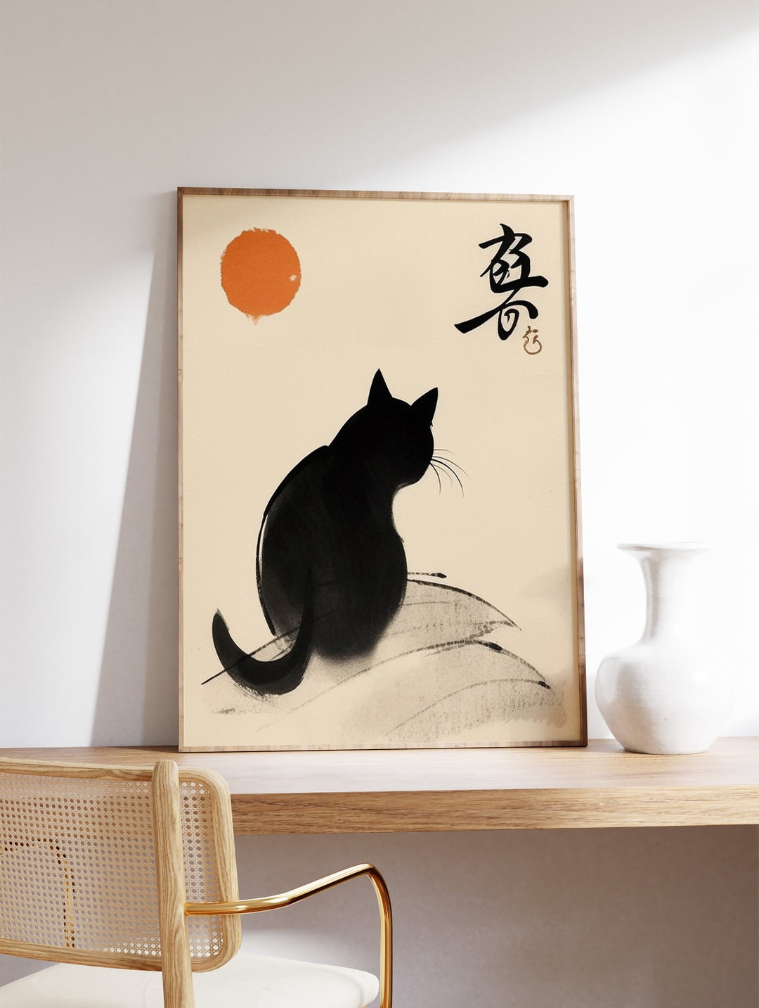Vintage Japanese Cat Poster, Japanese Cat Print, Cat Gift, Gift for Cat ...