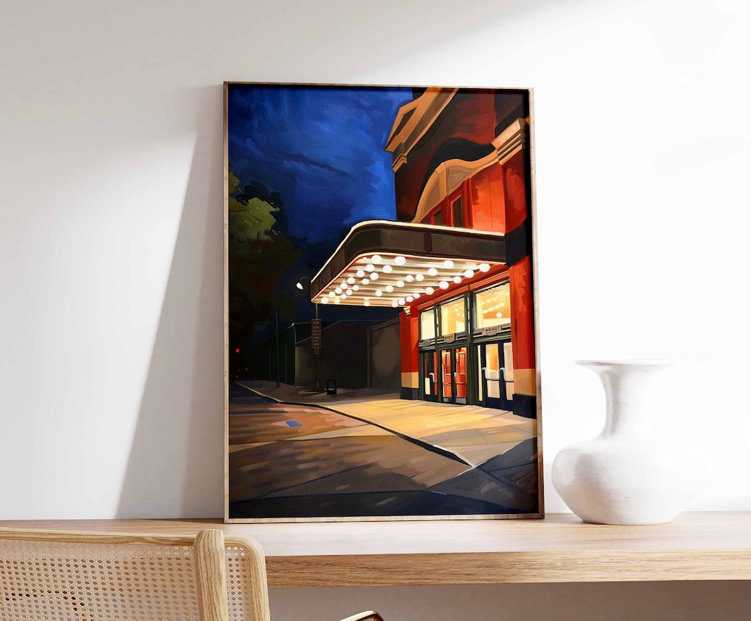 Vintage Movie Theatre Poster, Retro Cinema Art, Classic Film Wall Decor ...
