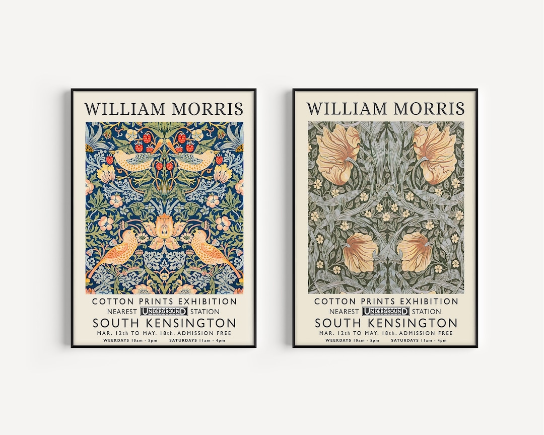 William Morris Poster Set, William Morris Set of 2 Prints, Floral ...