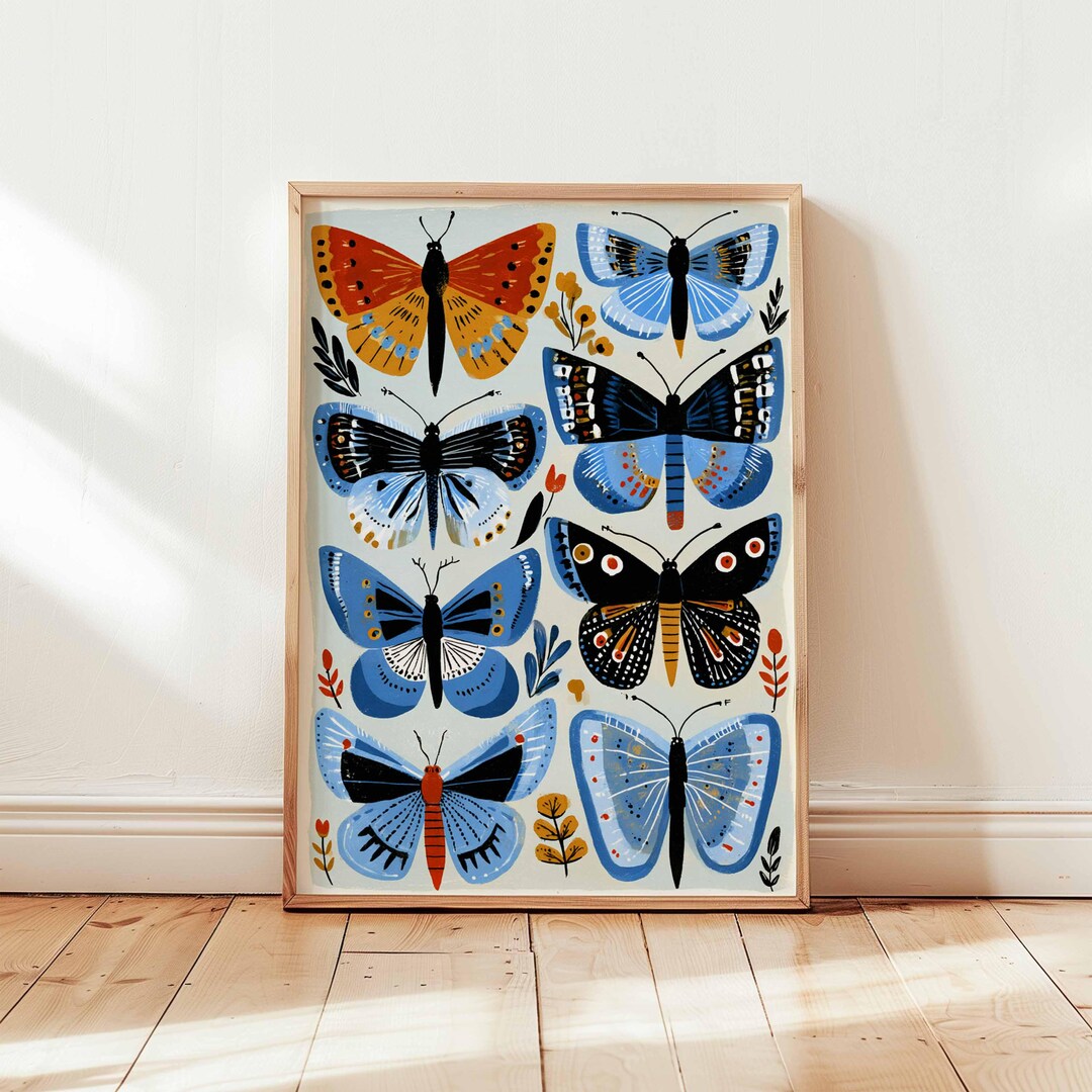 Blue Butterfly Poster, Biology Poster, Butterfly Wall Art, Nature Print ...