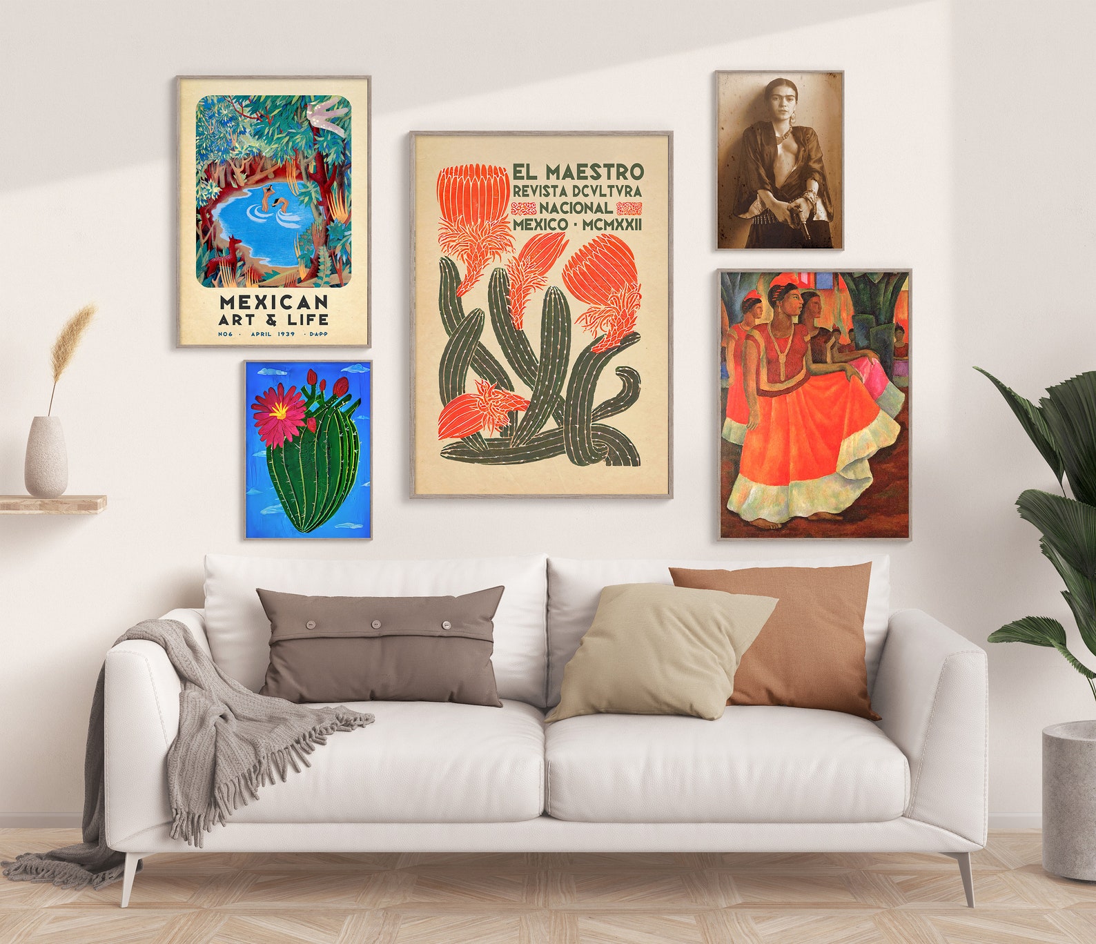 Mexican Gallery Wall Poster Set Mexican Poster Set Floral - Etsy