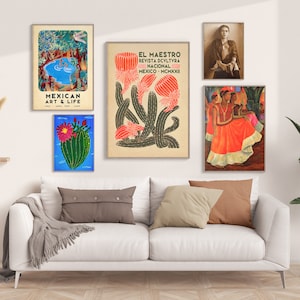 Mexican Gallery Wall Poster Set, Mexican Poster Set, Floral Print ...
