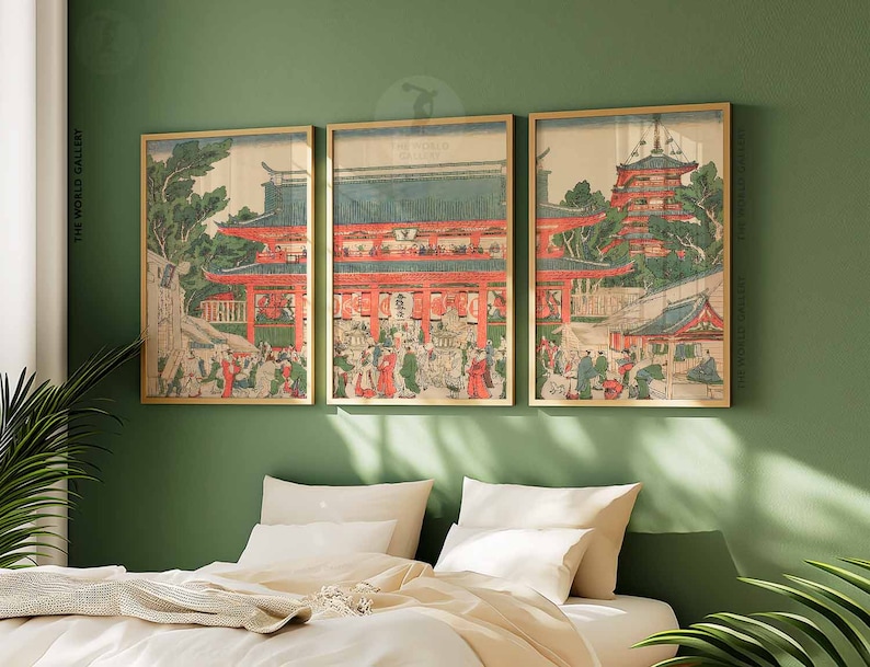 Japanese Oriental Art Print Set of 3, Asian Gallery Wall Decor - Etsy