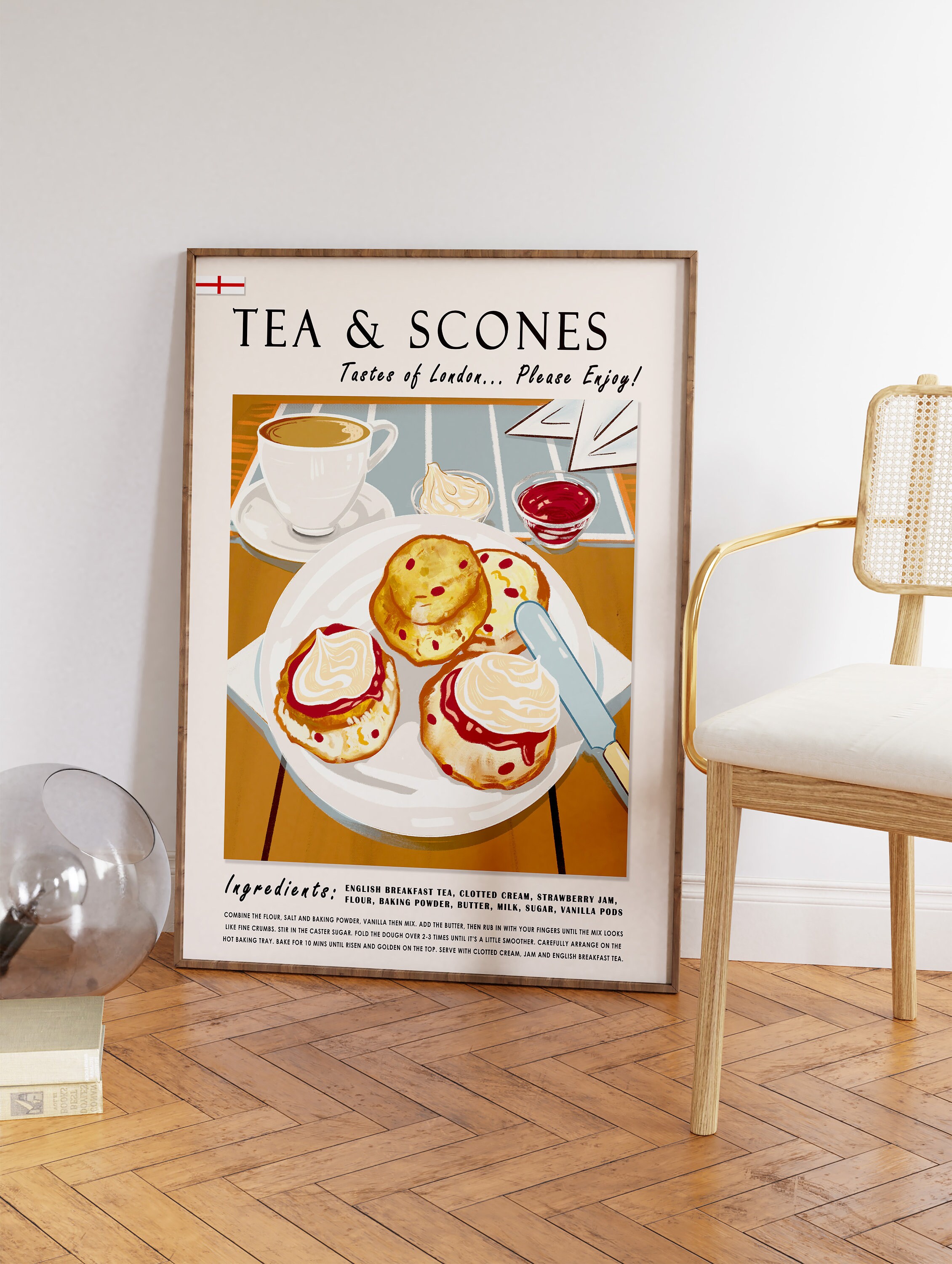English Scones and Tea Poster Food Art Food and Drink - Etsy