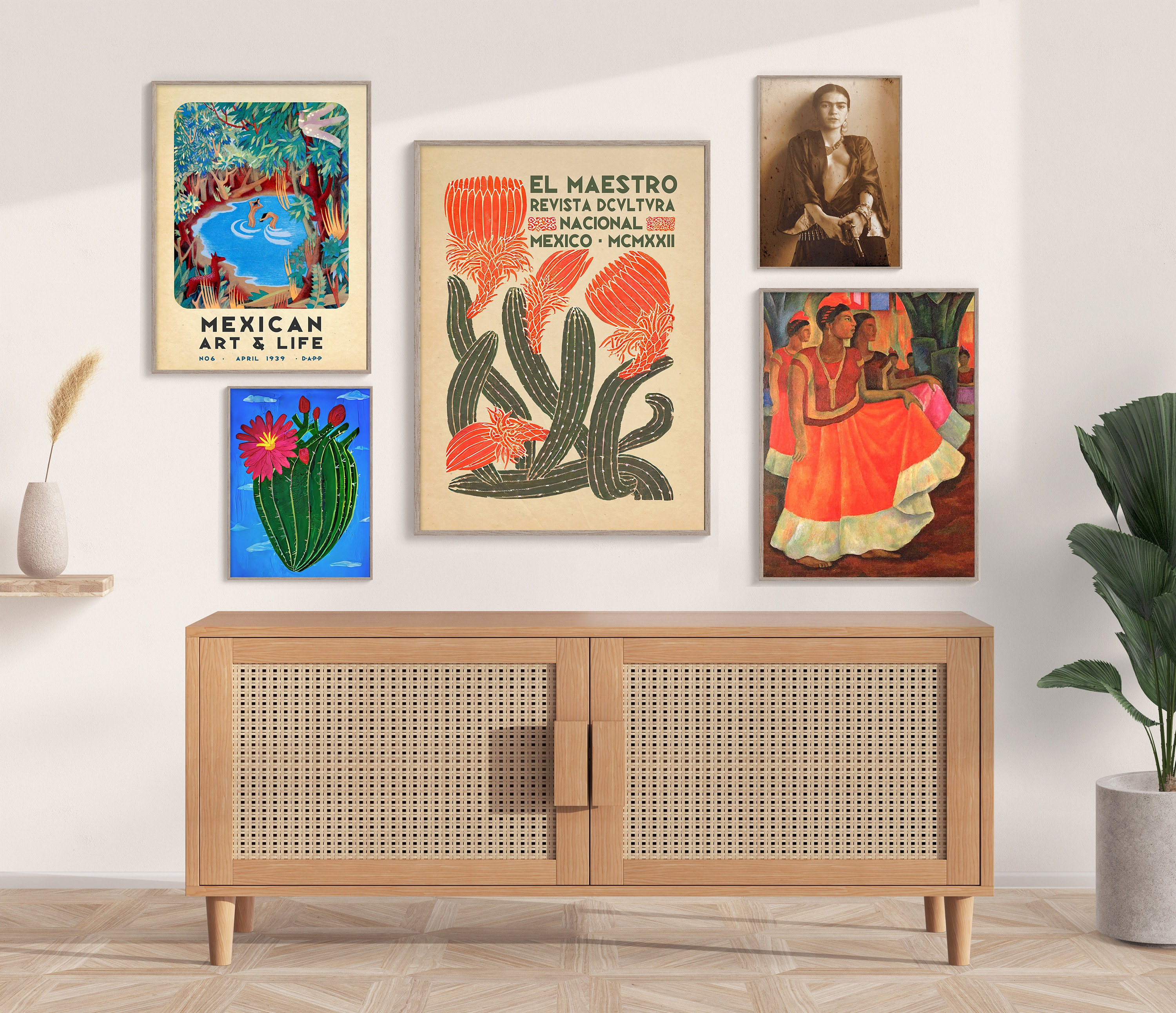 Mexican Gallery Wall Poster Set, Mexican Poster Set, Floral Print ...