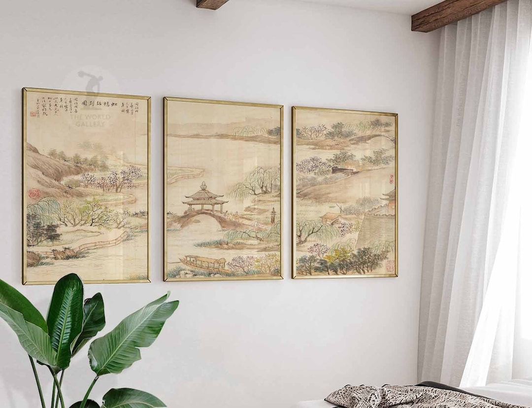 Chinese Set of 3 Posters, Chinese Art, Japanese Art Print, Oriental ...