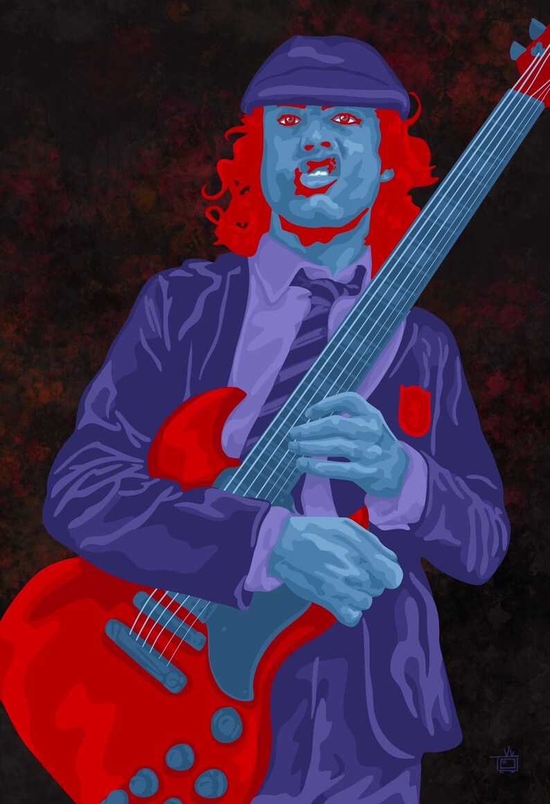 Angus Young Pop Art Print - Etsy