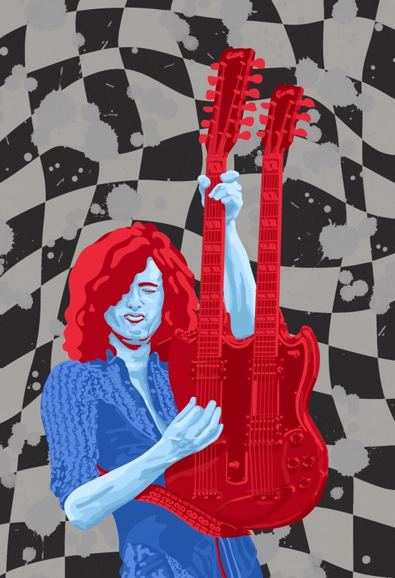 Jimmy Page Pop Art Print - Etsy
