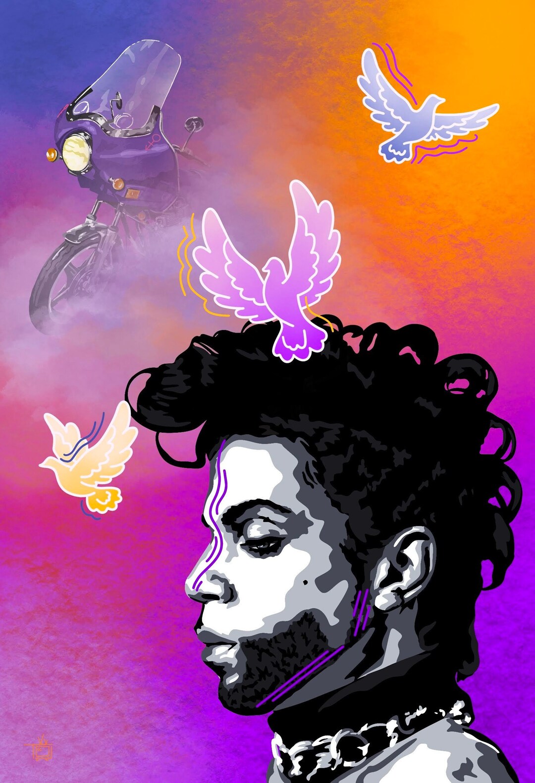 Prince Pop Art Print Motorcycle - Etsy