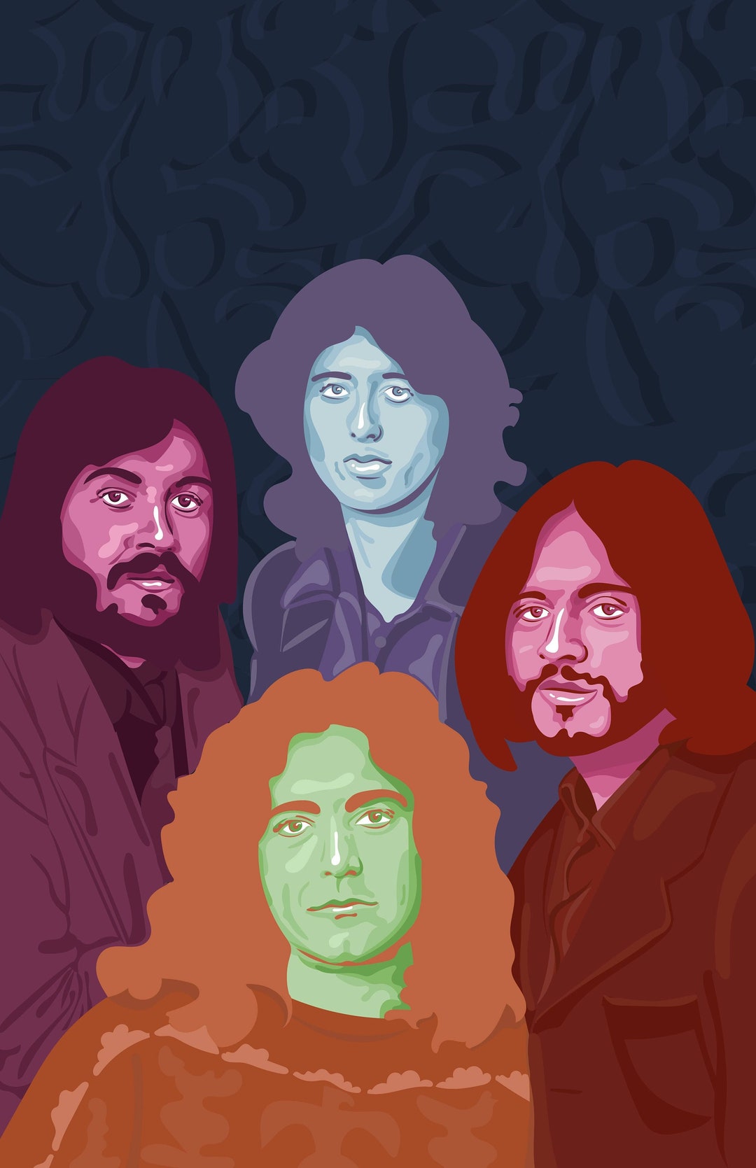 Led Zeppelin Pop Art Print - Etsy