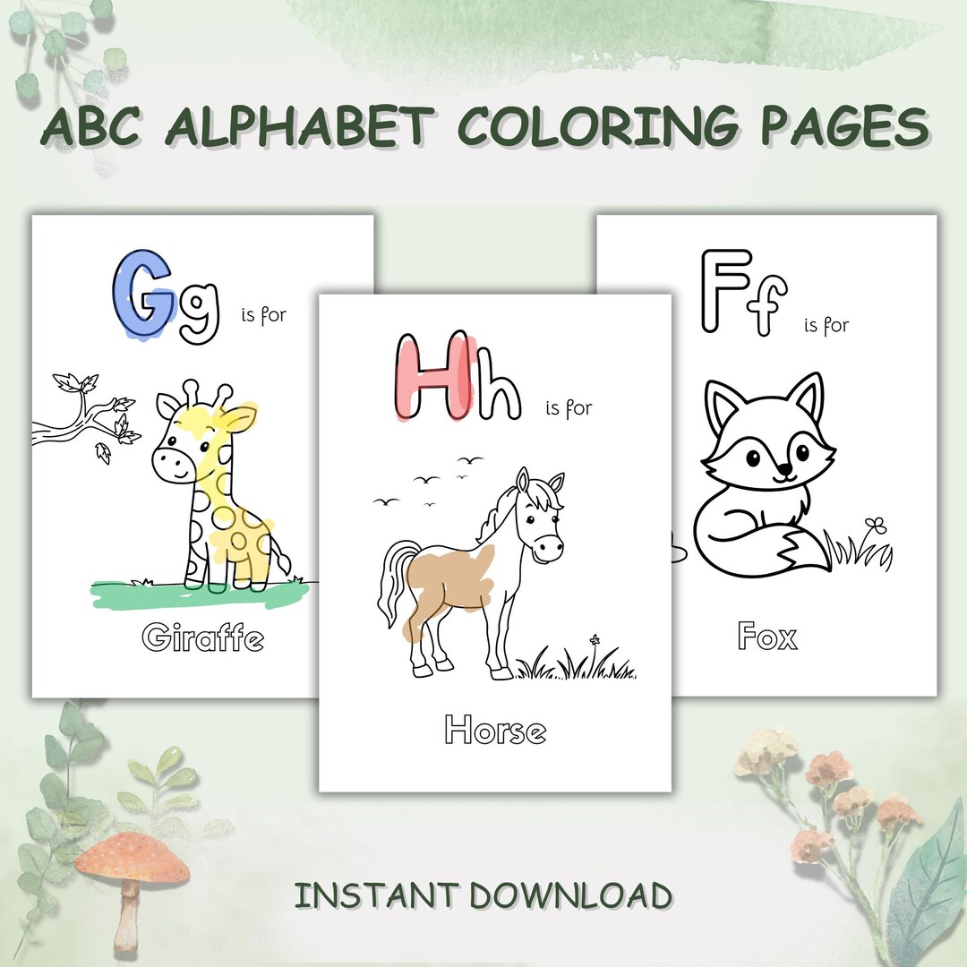 Animal Alphabet Coloring Pages, Preschool Coloring Pages, Teacher ...