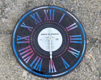 Punk Rock Painted Vinyl Record Clock. Wall Clock. Gift for - Etsy