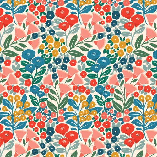 Spanish Tiles Fabric Viva España by Cassiopee Traditional | Etsy