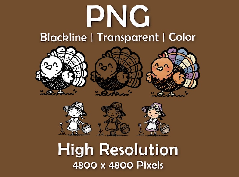 Thanksgiving Clipart PNG Fall, Turkey, Pilgrims, Pumpkins & Pies ...