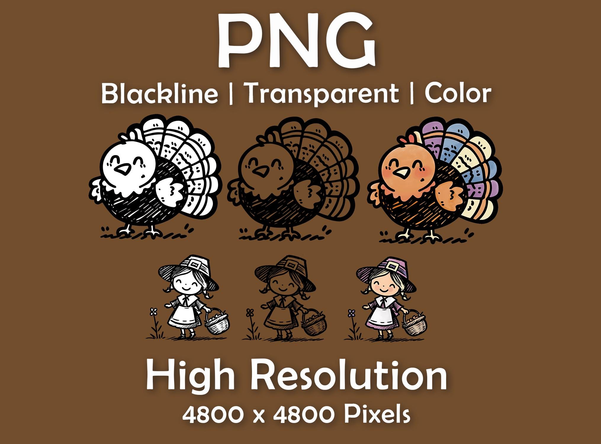 Thanksgiving Clipart PNG Fall, Turkey, Pilgrims, Pumpkins & Pies ...