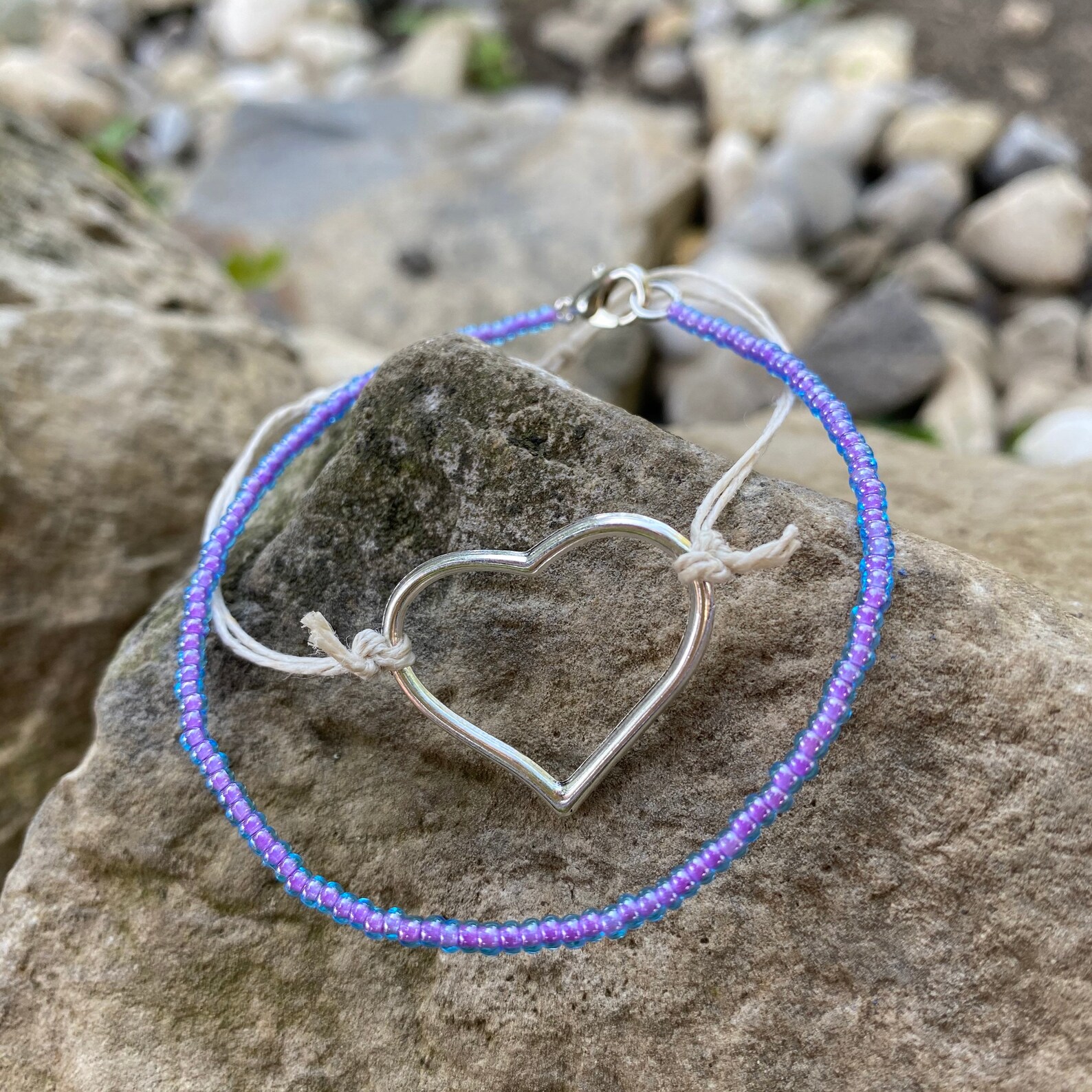 Heart Bracelet Bundle, Beaded Bracelet, Heart Charm Bracelet - Etsy