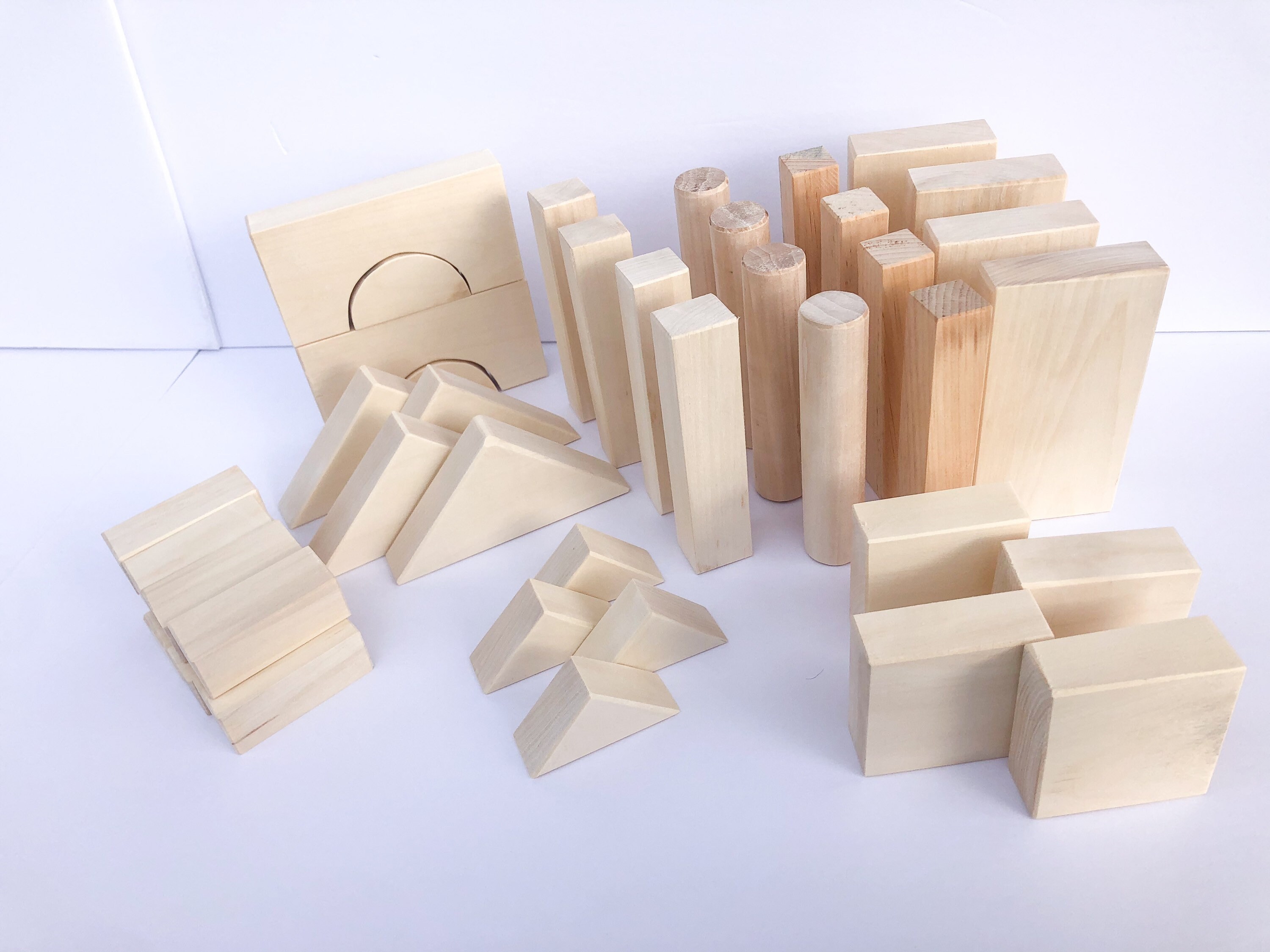 Solid Wood Unit Block Set With Storage Bag 40 Pieces | Etsy UK