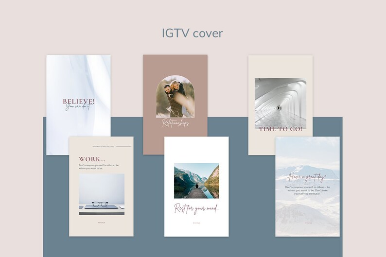 Instagram Posts, Instagram Stories, IGTV Cover, Elegant Canva Instagram ...