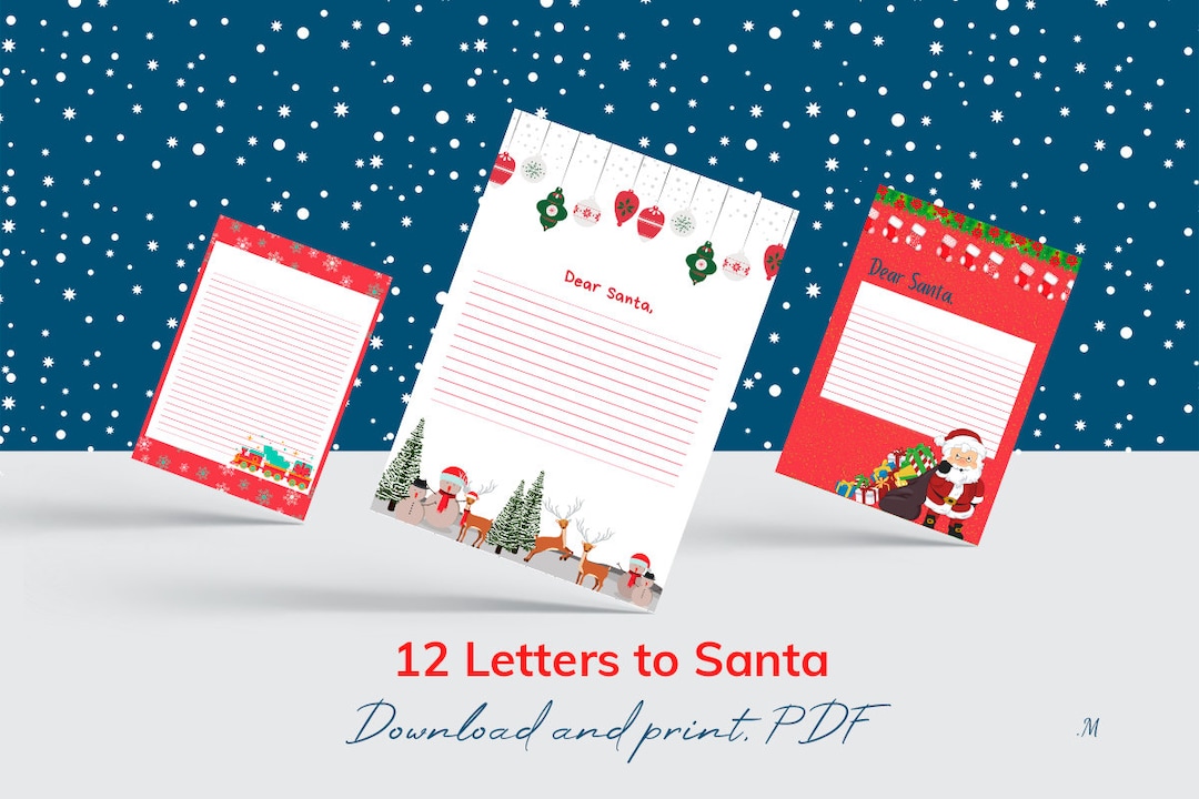 Christmas Letter Blank Template for Children. Dear Santa. Letter to ...