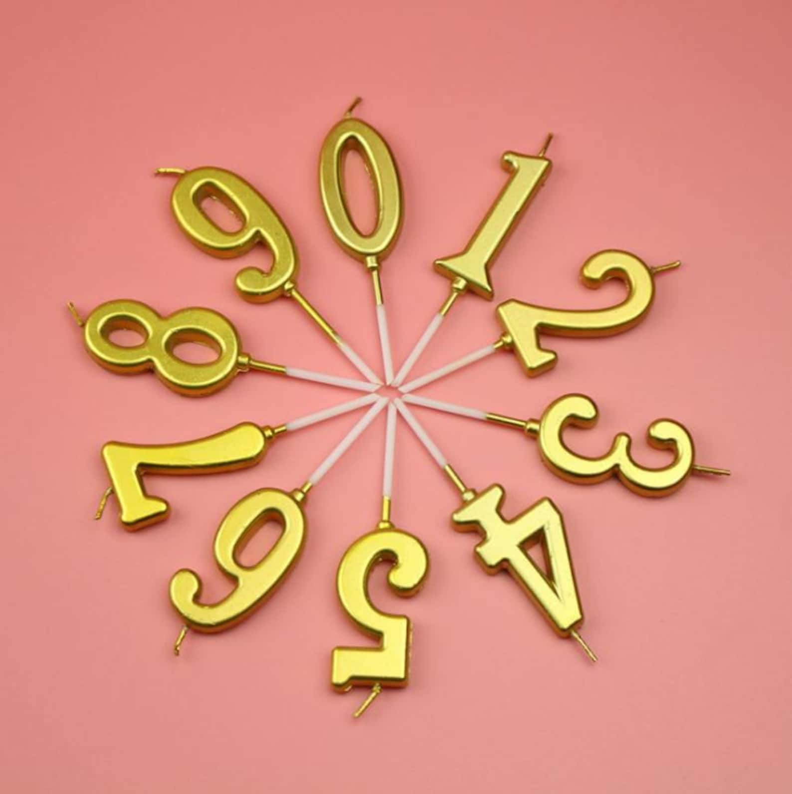 Gold Number Birthday Candles - Etsy