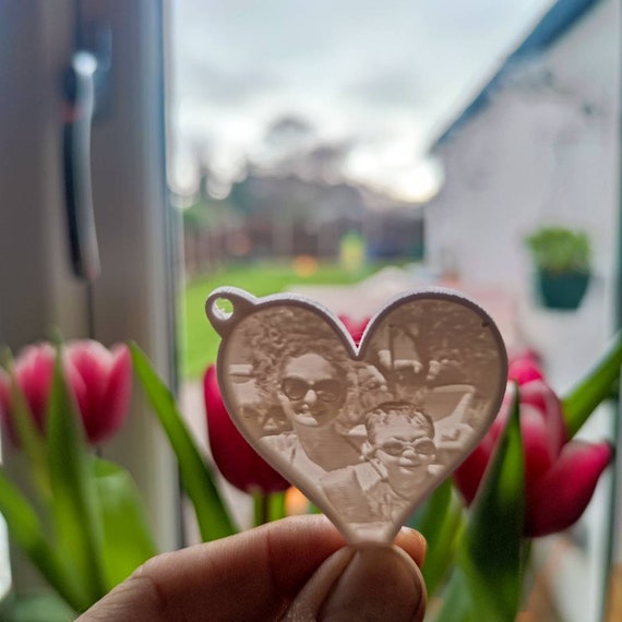 PERSONALISED LITHOPHANE KEYRING Heart shaped 3D Printed - Etsy